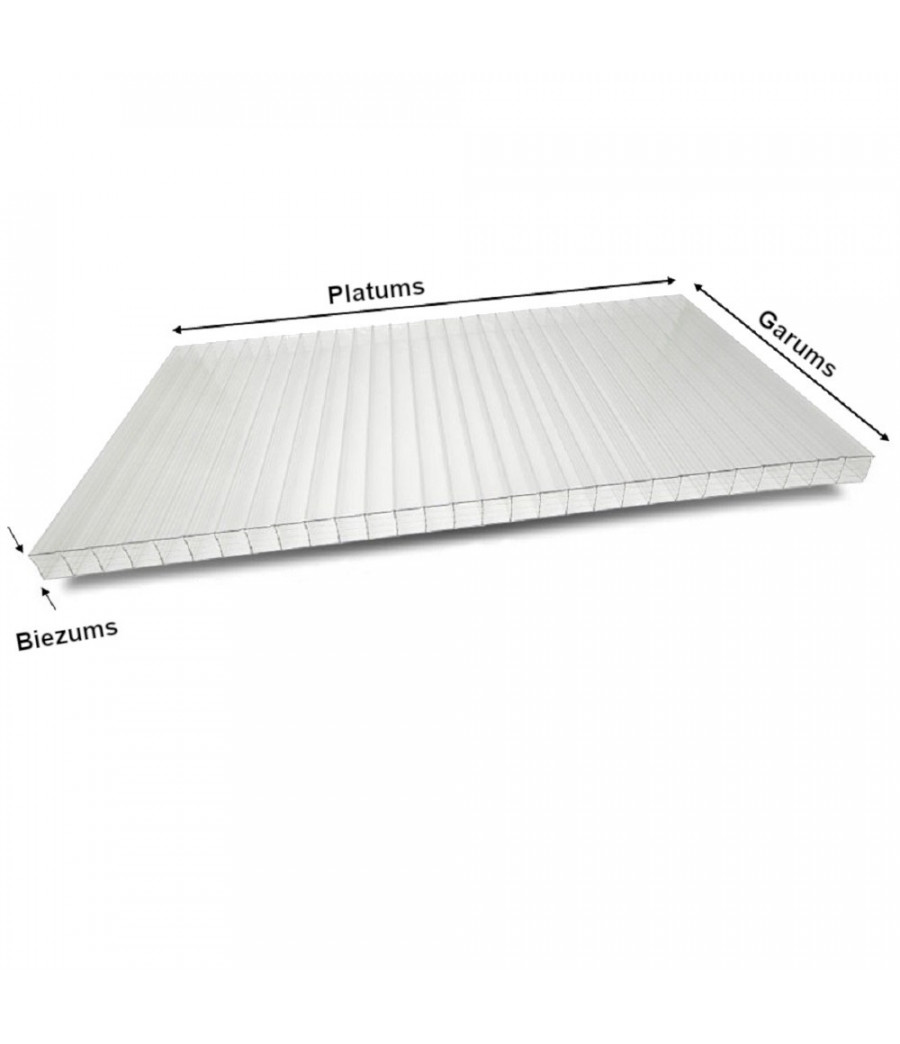 Caurspīdīgs 6 mm šūnu polikarbonāts Plaskolite | E-Plastena.lv